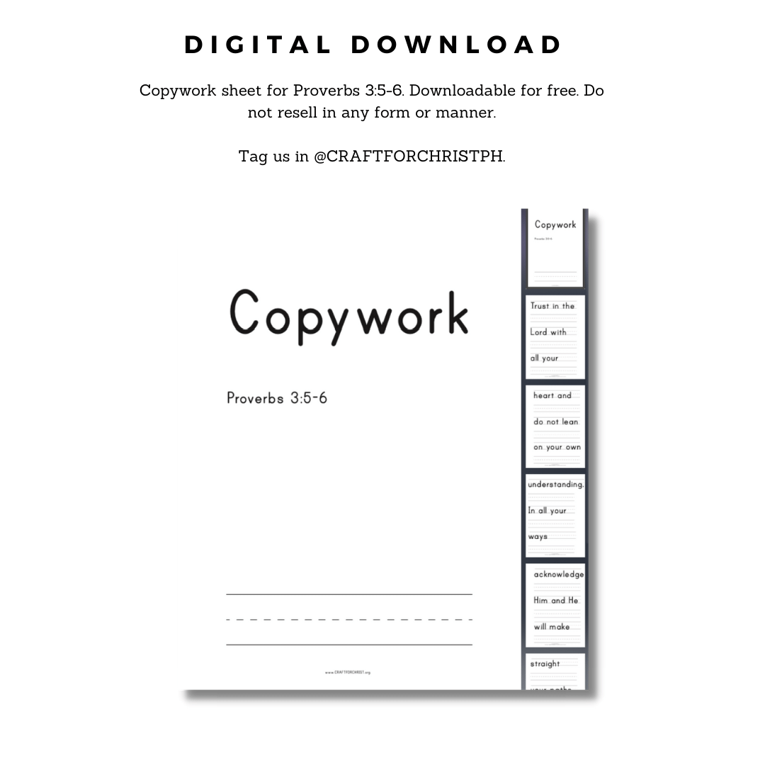 Copywork - Proverbs 3:5-6 – Craft for Christ PH