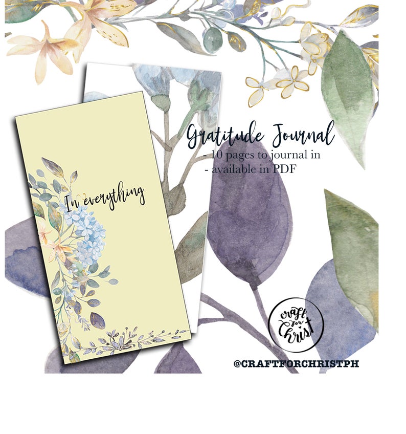 Gratitude in Anxiety Journal - In Everything PDF printable file journa ...