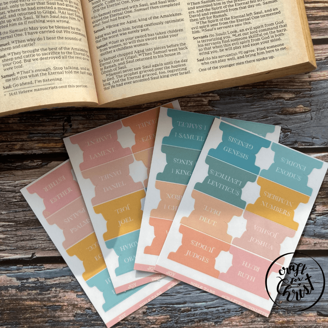 Bible Tabs - Craft for Christ - Joy - Pealable sticker for Journaling ...