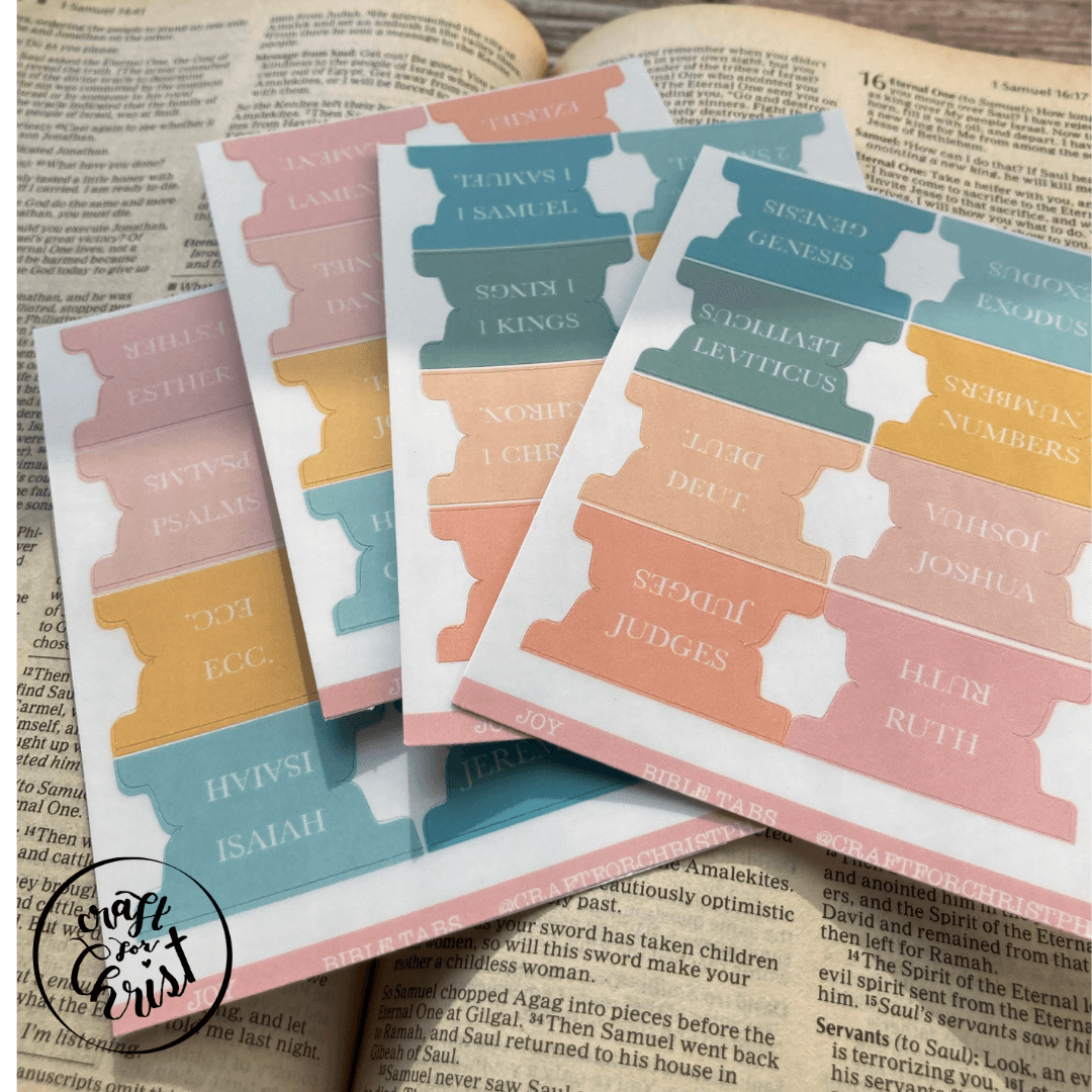 Bible Tabs - Craft for Christ - Joy - Pealable sticker for Journaling ...