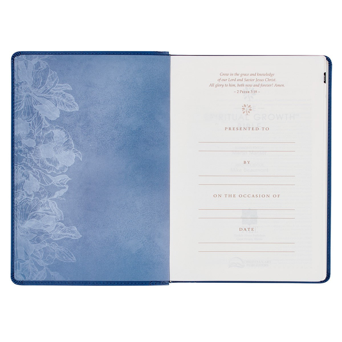 Navy Blue Faux Leather Spiritual Growth Bible – Craft for Christ PH