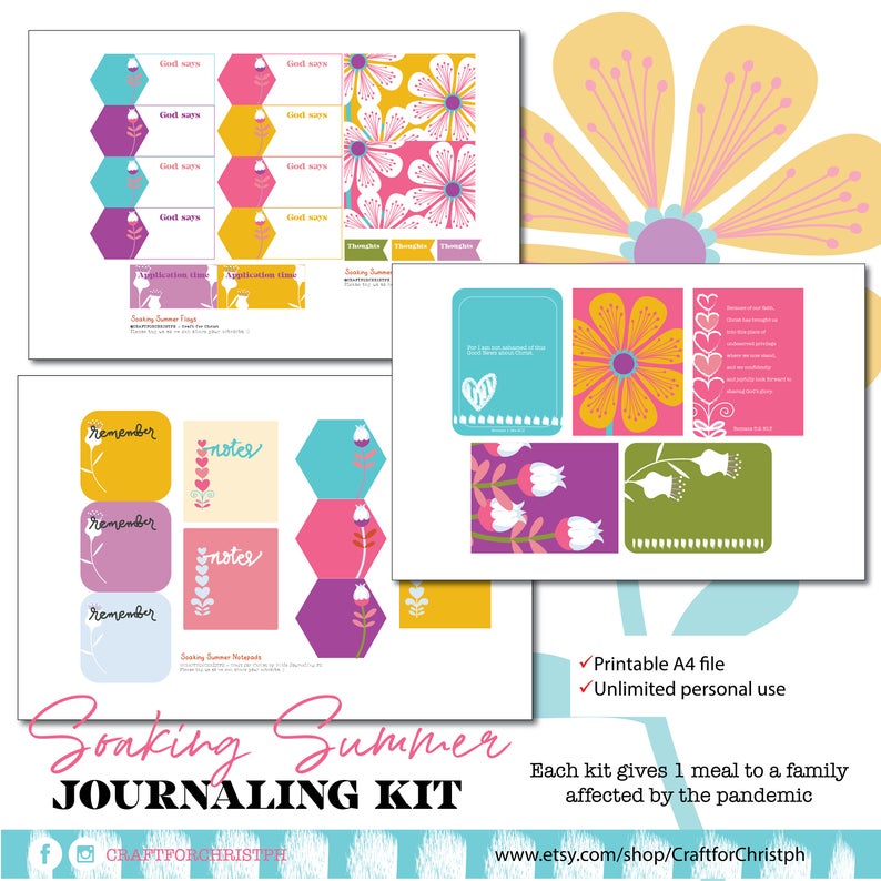 Soaking Summer Digital Bible Study Journaling Printable Kit – Craft for ...