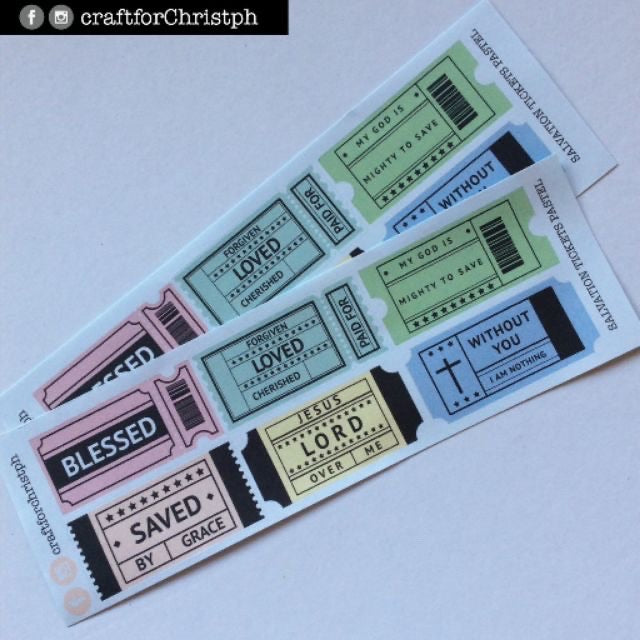 Salvation Ticket Journaling Sticker - Pastel – Craft for Christ PH